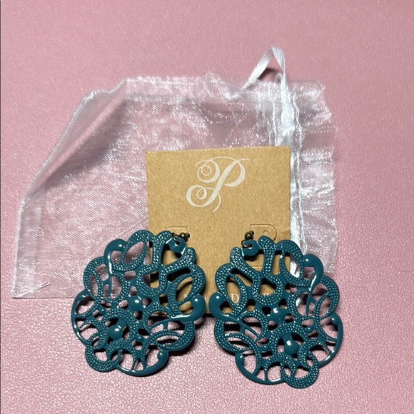 Plunder | Jewelry | Plunder Blue Filigree Drop Earrings | Poshmark